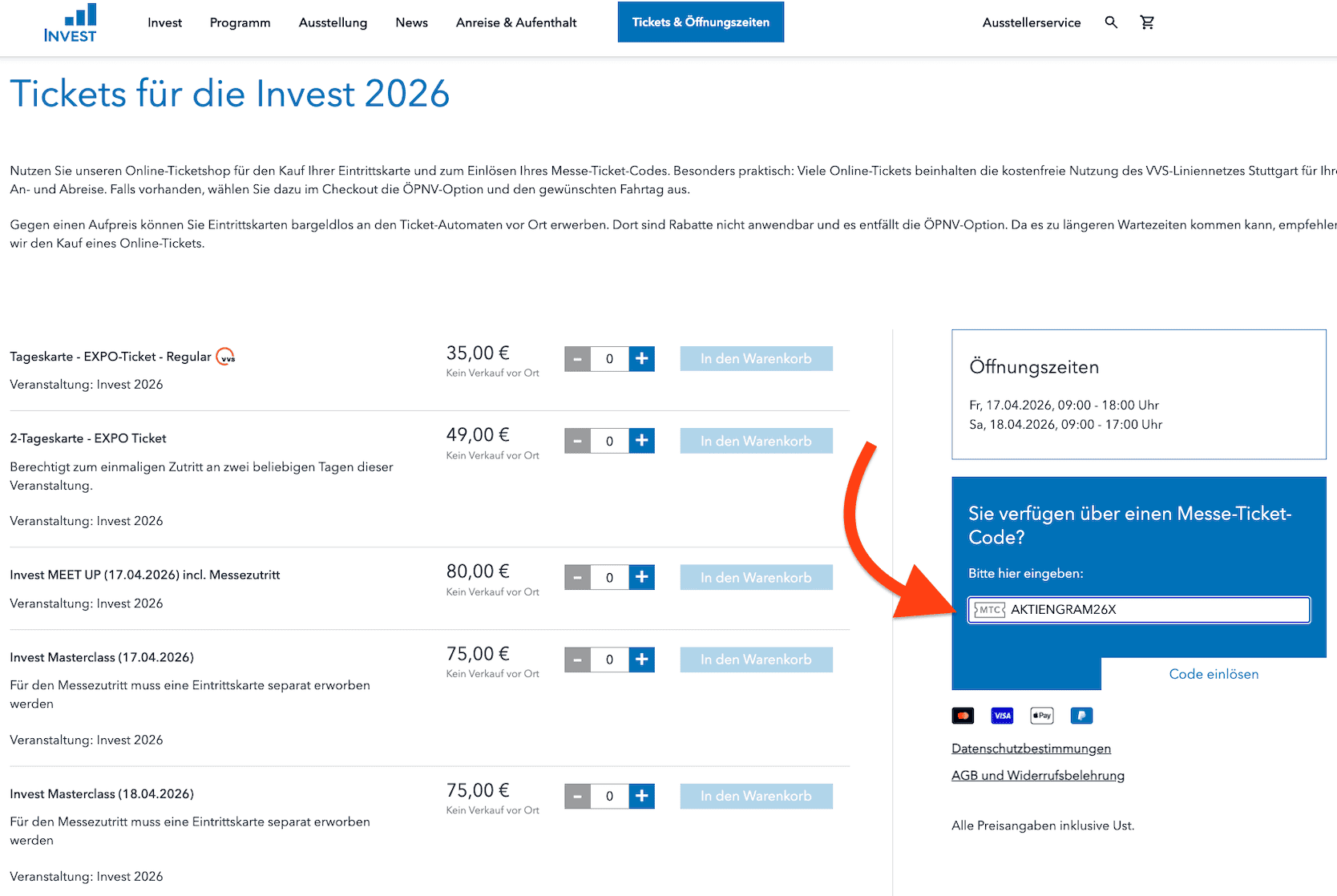 Gratis Ticket für die Invest 2026 | Aktiengram